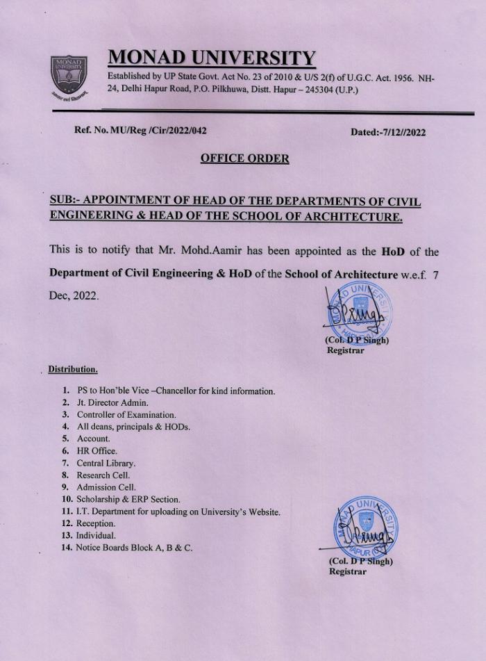 Circular Notice Dec-2022 | Monad University